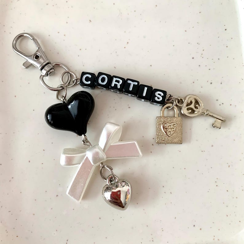 Cortis Name Keychain With Heart & Bow | Y2K Merch Kpop Style Bag Charm ...