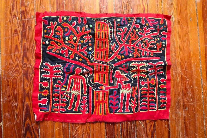 Rare 1940s Handmade Kuna/guna Panamanian Mola of Adam and Eve ...