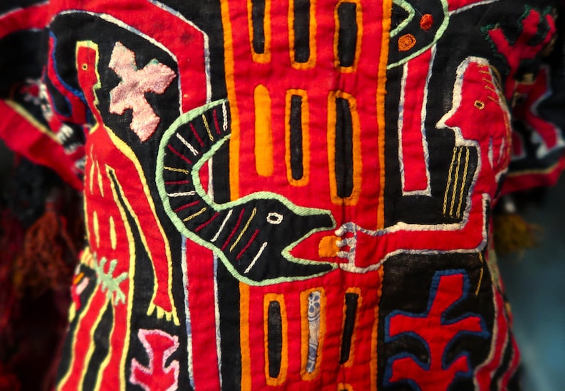 Rare 1940s Handmade Kuna/guna Panamanian Mola of Adam and Eve ...