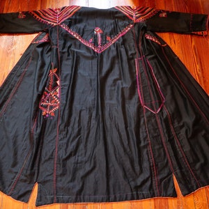 Rare Bedouin/palestinian/middle Eastern Handmade Black Embroidered Robe ...