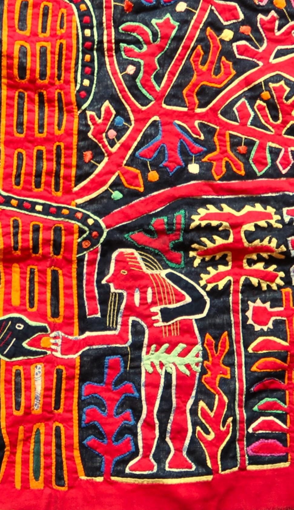 Rare 1940s Handmade Kuna/guna Panamanian Mola of Adam and Eve ...