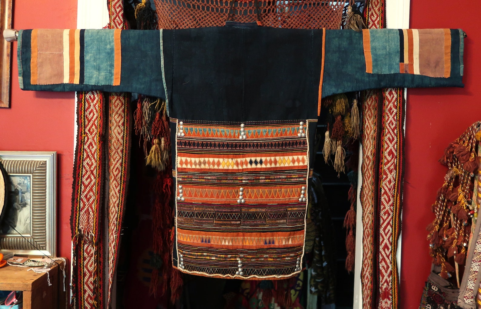 Traditional Akha Ethnic/tribal Indigo Jacket W/multi-colored Embroidery ...