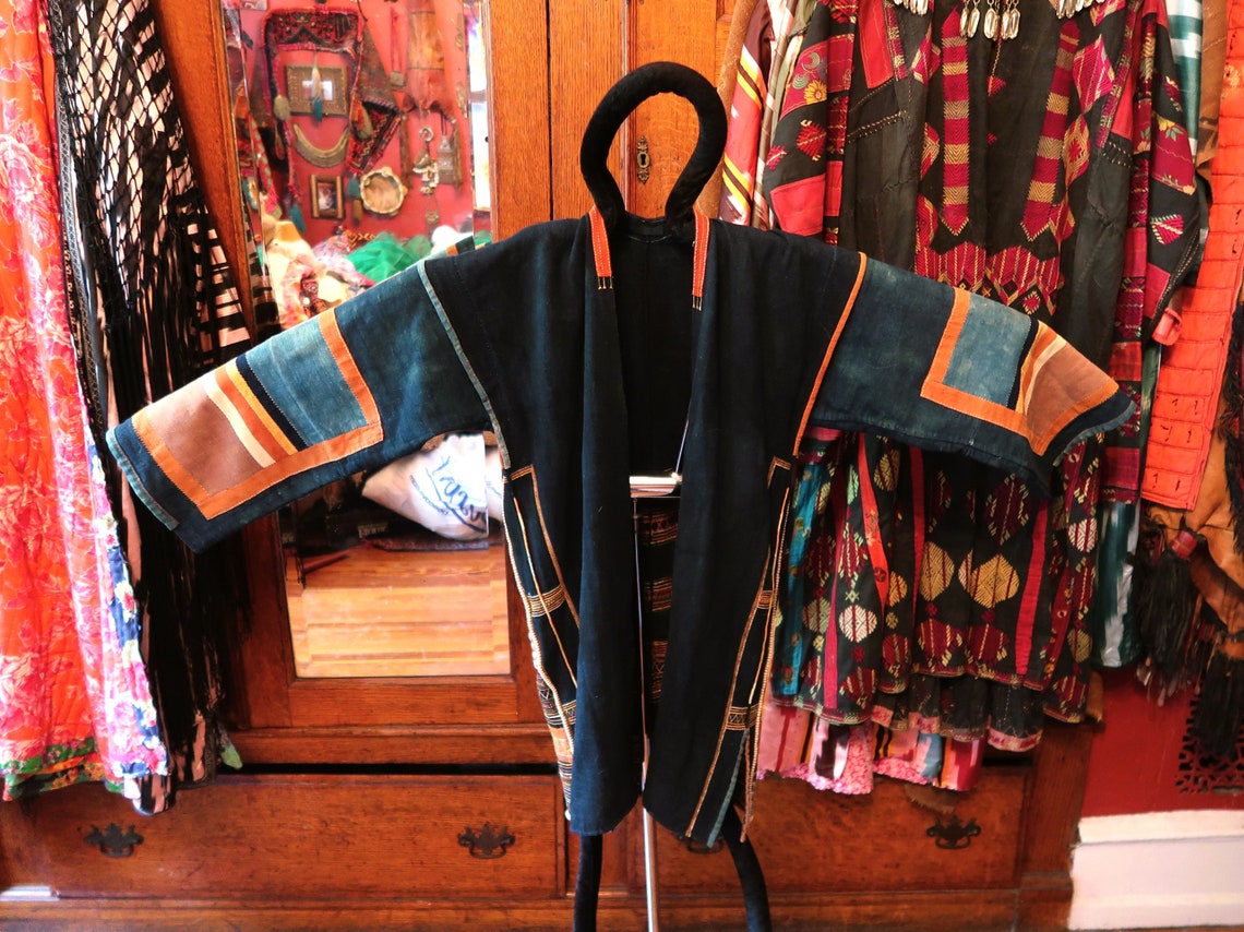 Traditional Akha Ethnic/tribal Indigo Jacket W/multi-colored Embroidery ...