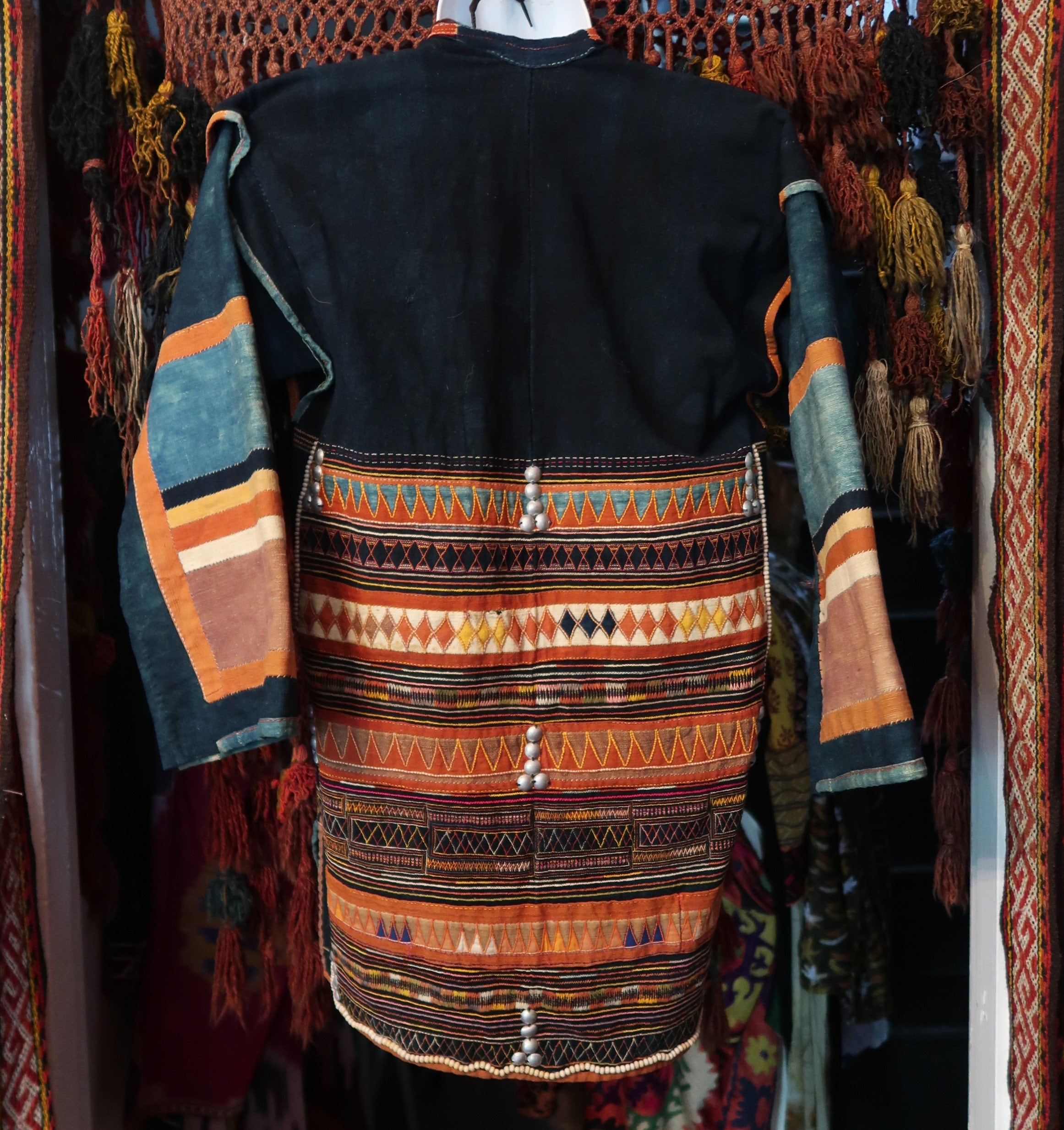 Traditional Akha Ethnic/tribal Indigo Jacket W/multi-colored Embroidery ...