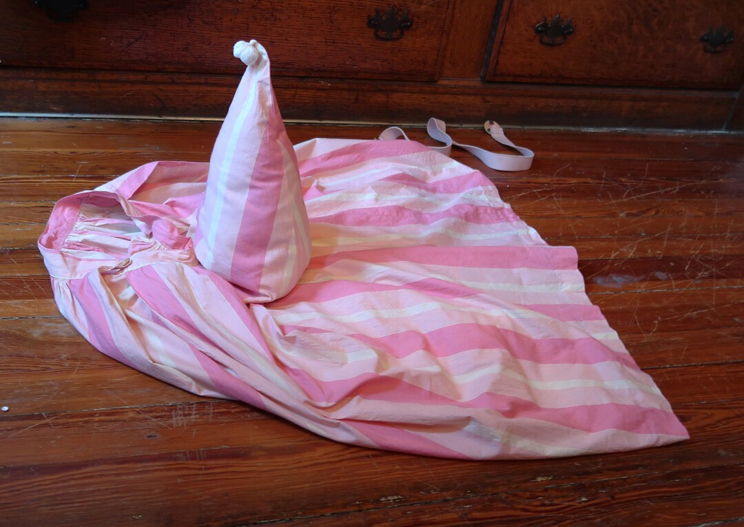 Over the Top 40s/50s Pink and White Striped Cotton Skirt W/huge Clown ...