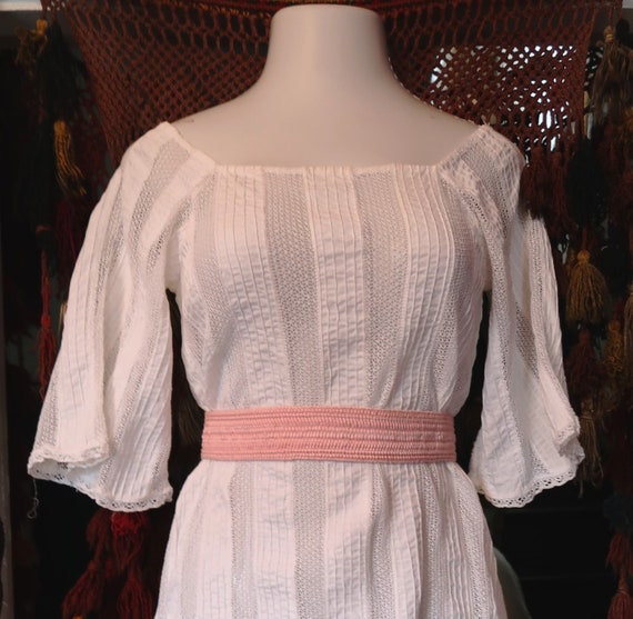 Darling 1960s/70s Tachi Castillo Mexican White Cotton… - Gem