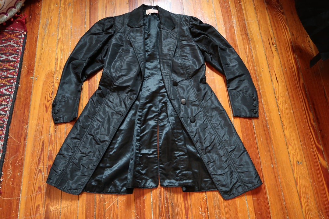 SALE Rare Edwardian Ladies Black Silk Suffragette/walking Suit Jacket ...