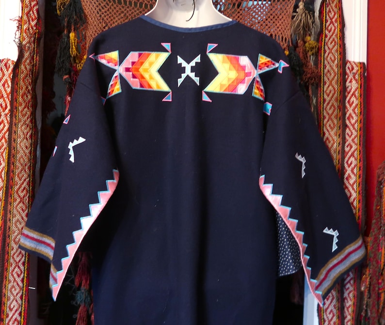 UPDATE Rare OOAK 60s Native American Handmade Wool Ceremonial T Dress W ...