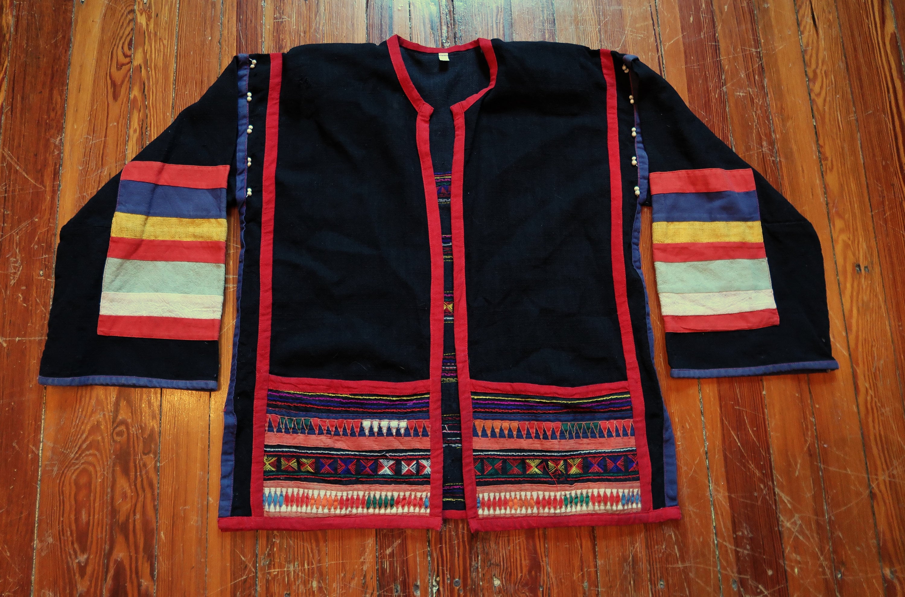Traditional Akha Ethnic/tribal Jacket W/multi-colored Embroidery and ...
