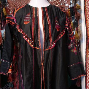 Rare Bedouin/palestinian/middle Eastern Handmade Black Embroidered Robe ...