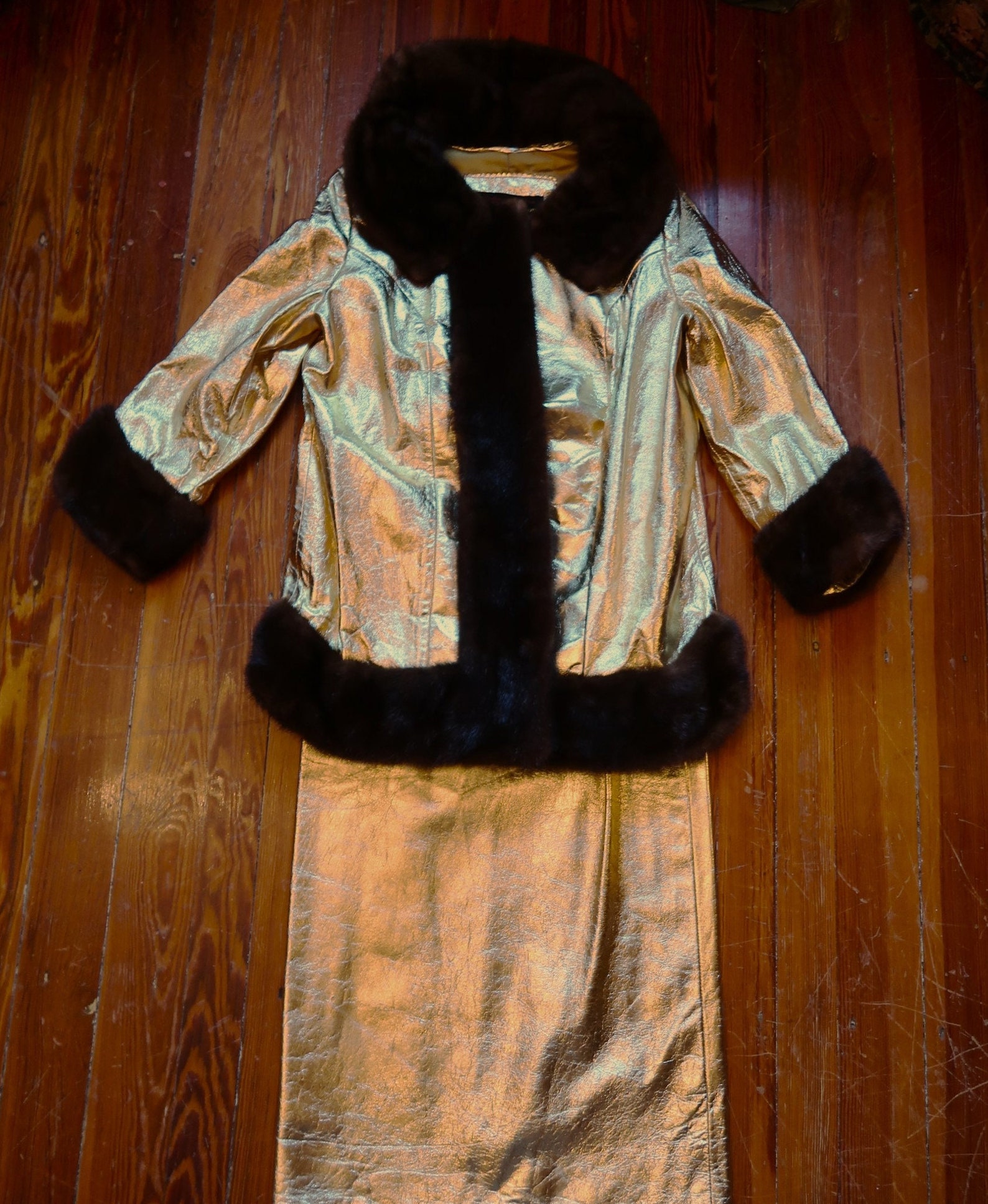 Eye Popping 60s Short Metallic Gold Skirt Custom Made for - Etsy