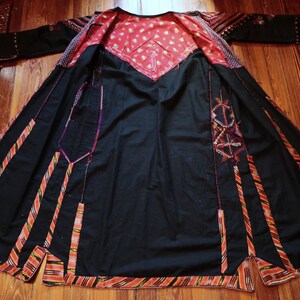 Rare Bedouin/palestinian/middle Eastern Handmade Black Embroidered Robe ...