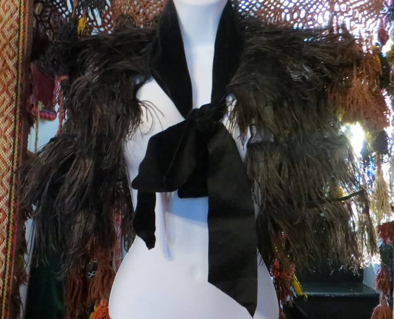 SALE Rare Victorian/1920s Ostrich Feather Capelet/wrap Lined W/lace ...