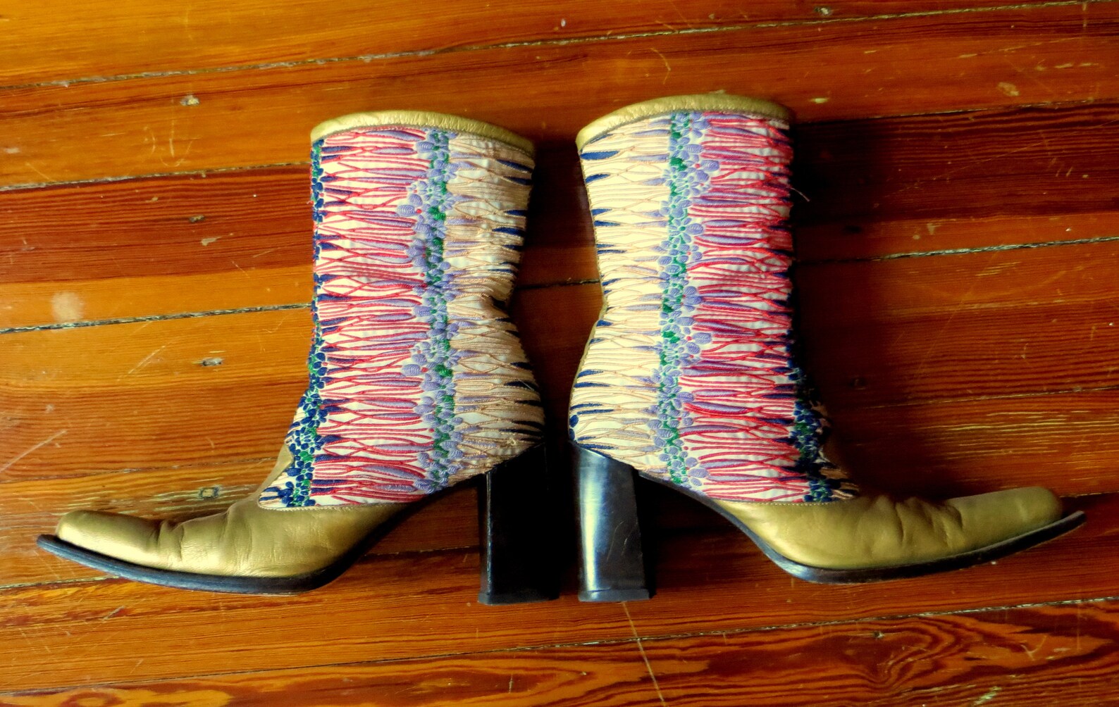 SALE Outrageous Italian Gold Leather Embroidered/corded Fabric | Etsy