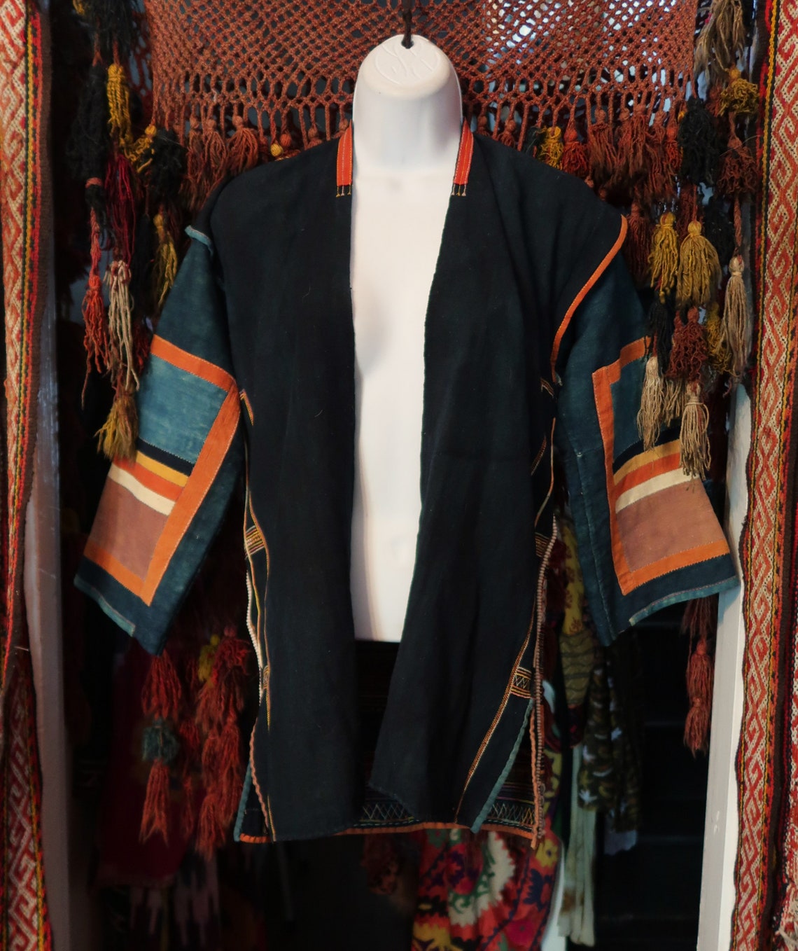 Traditional Akha Ethnic/tribal Indigo Jacket W/multi-colored Embroidery ...