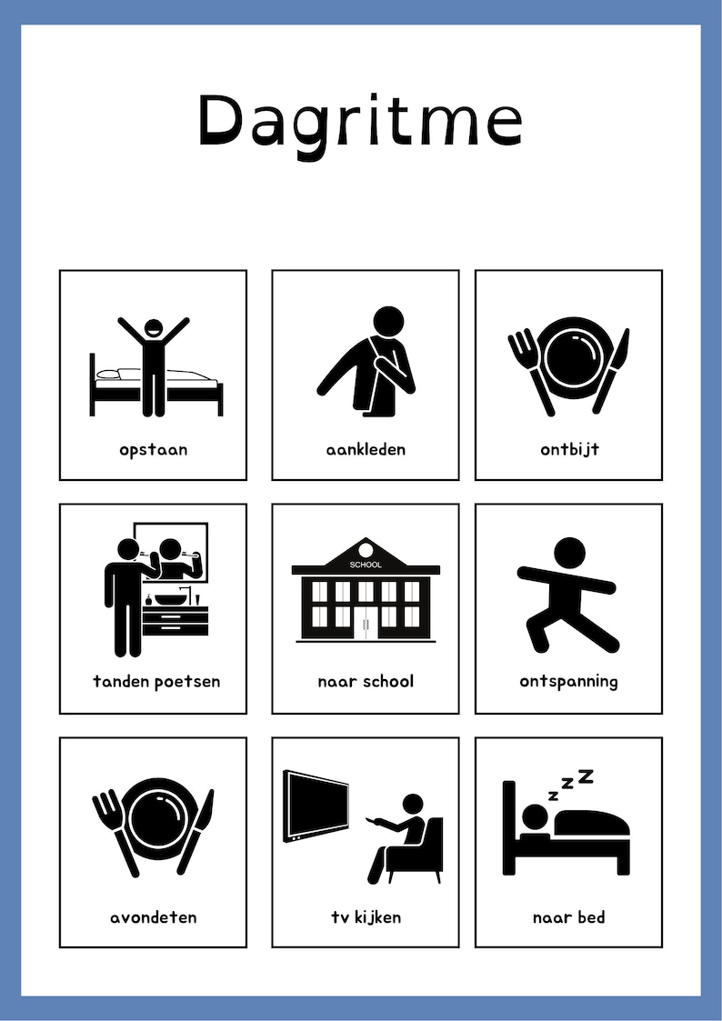 Dagritme pictogrammen voor kinderen met ADHD/ Visual schedule for kids ...