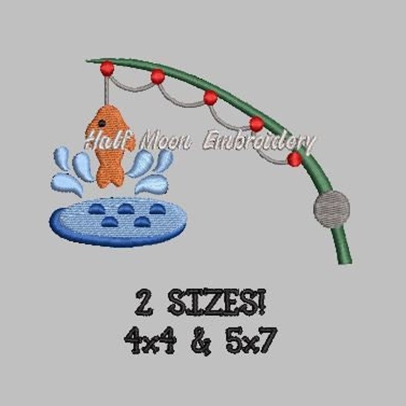 Fishing Embroidery - Etsy