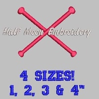 Batons Crossed Embroidery Design 3 Sizes 2", 3", 4" Embroidery Machine ...