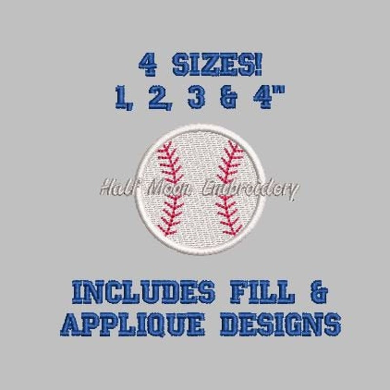 Baseball Applique Design - Etsy
