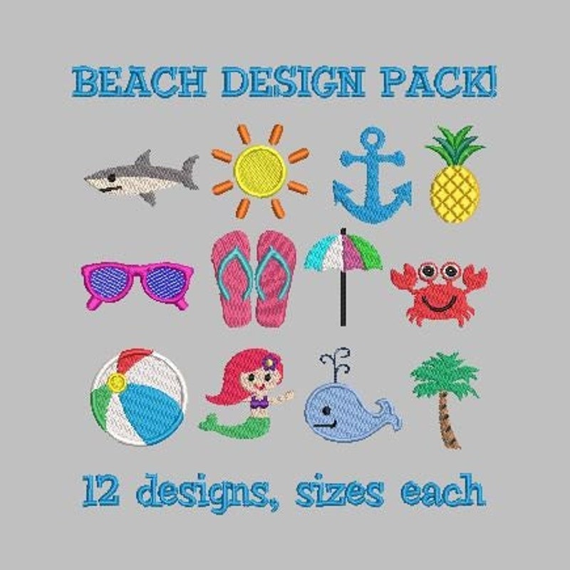 Beach Embroidery - Etsy