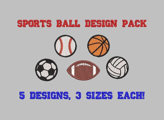 BOGO Free Sports Ball Embroidery Design Pack Sports | Etsy