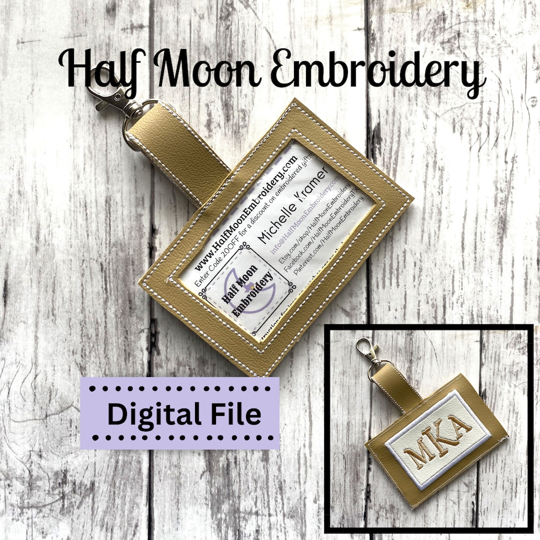 Bogo Free! ITH Luggage Tag Embroidery Design | ITH ID Badge Holder ...