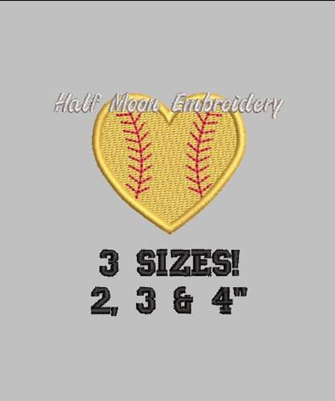 BOGO Free! Mini Softball Heart Embroidery Design | Small Softball Heart ...