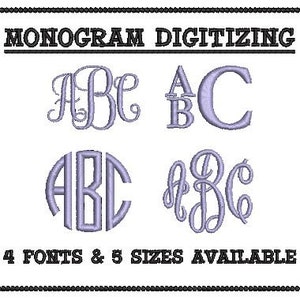 Custom Monogram Embroidery Design | Monogram Digitized | Letters ...