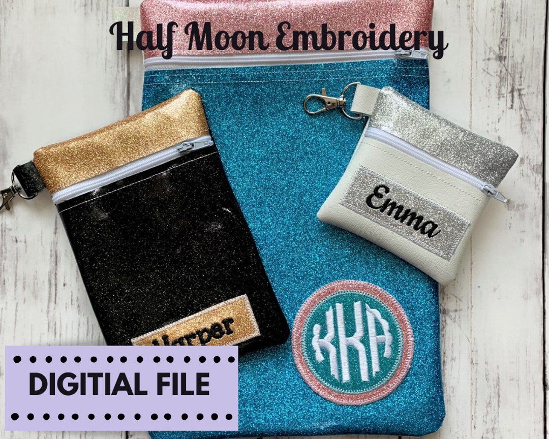 Bogo Free! ITH Zipper Bag Embroidery Design | ITH Keychain Bag ...