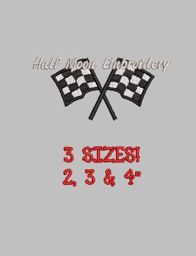 BOGO Free Mini Checkered Flags Embroidery Design Small - Etsy