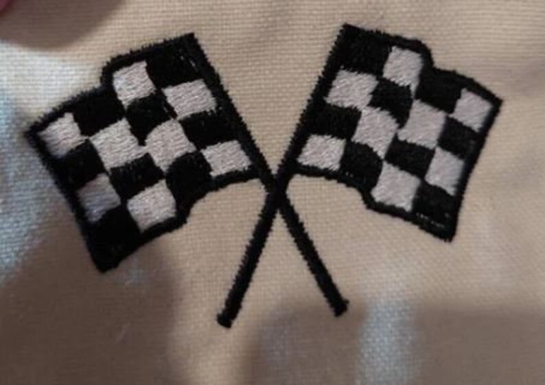 BOGO Free Mini Checkered Flags Embroidery Design Small - Etsy