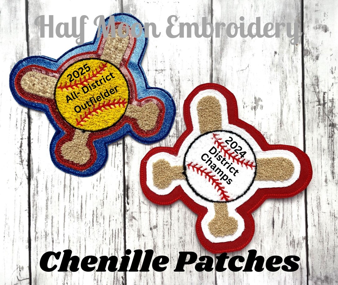 Chenille Softball Letterman Jacket Patch | Chenille Baseball Letterman ...