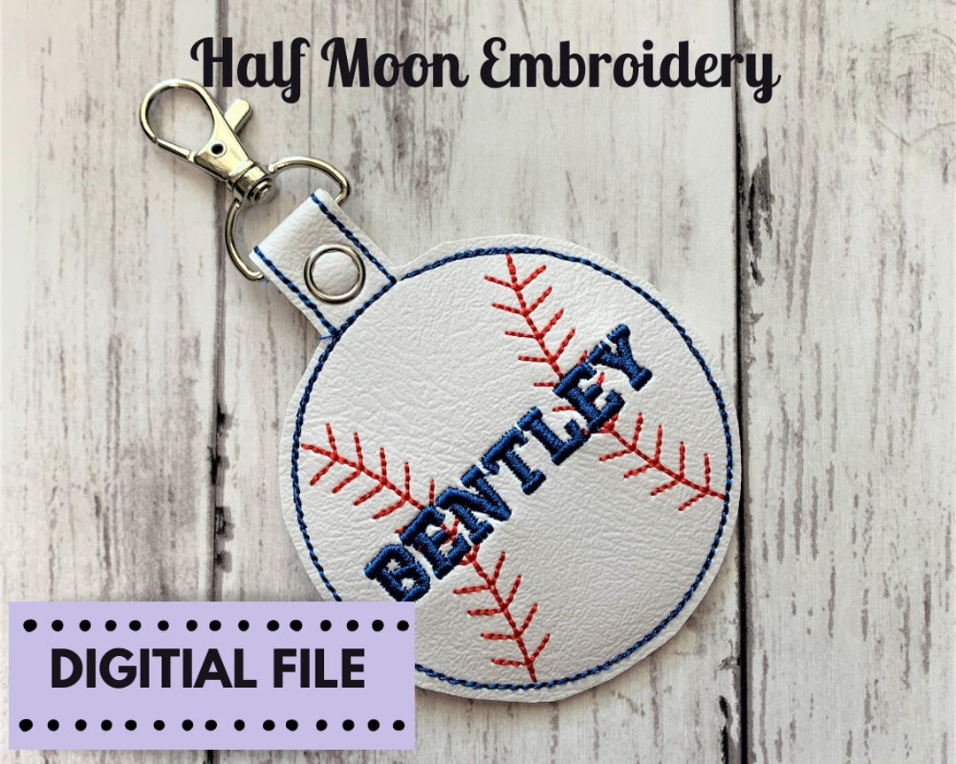 Bogo Free! ITH Baseball Snap Tab Embroidery Design | ITH Baseball Key ...