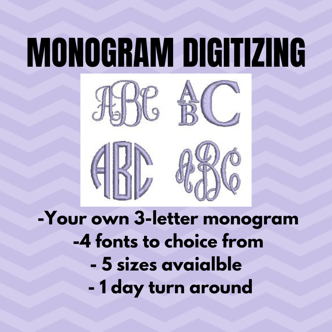 Custom Monogram Embroidery Design | Monogram Digitized | Letters ...