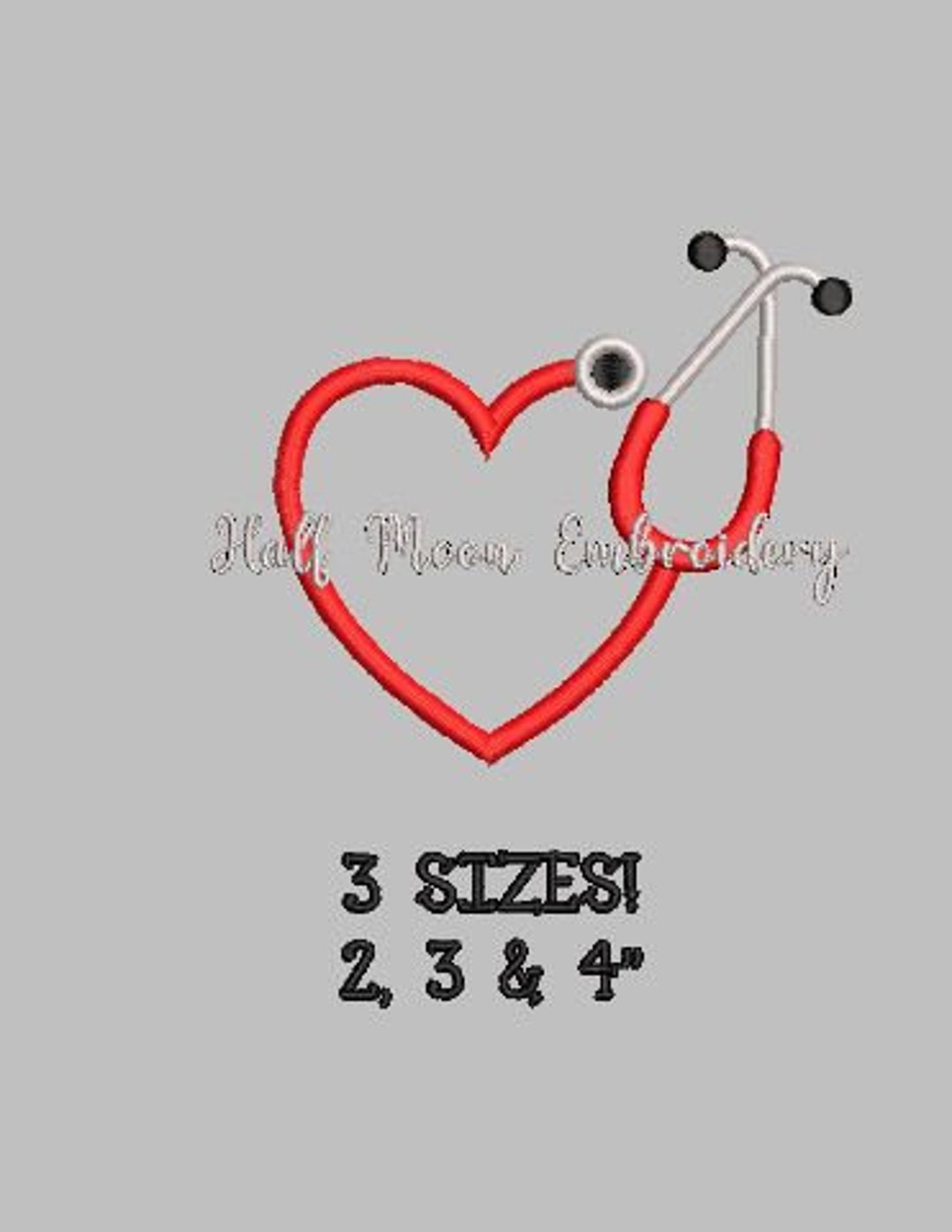 Mini Stethoscope Embroidery Design | Stethoscope Heart Embroidery ...