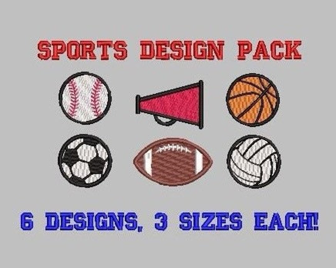 BOGO Free! Sports Ball Embroidery Design Pack Sports Embroidery Design ...