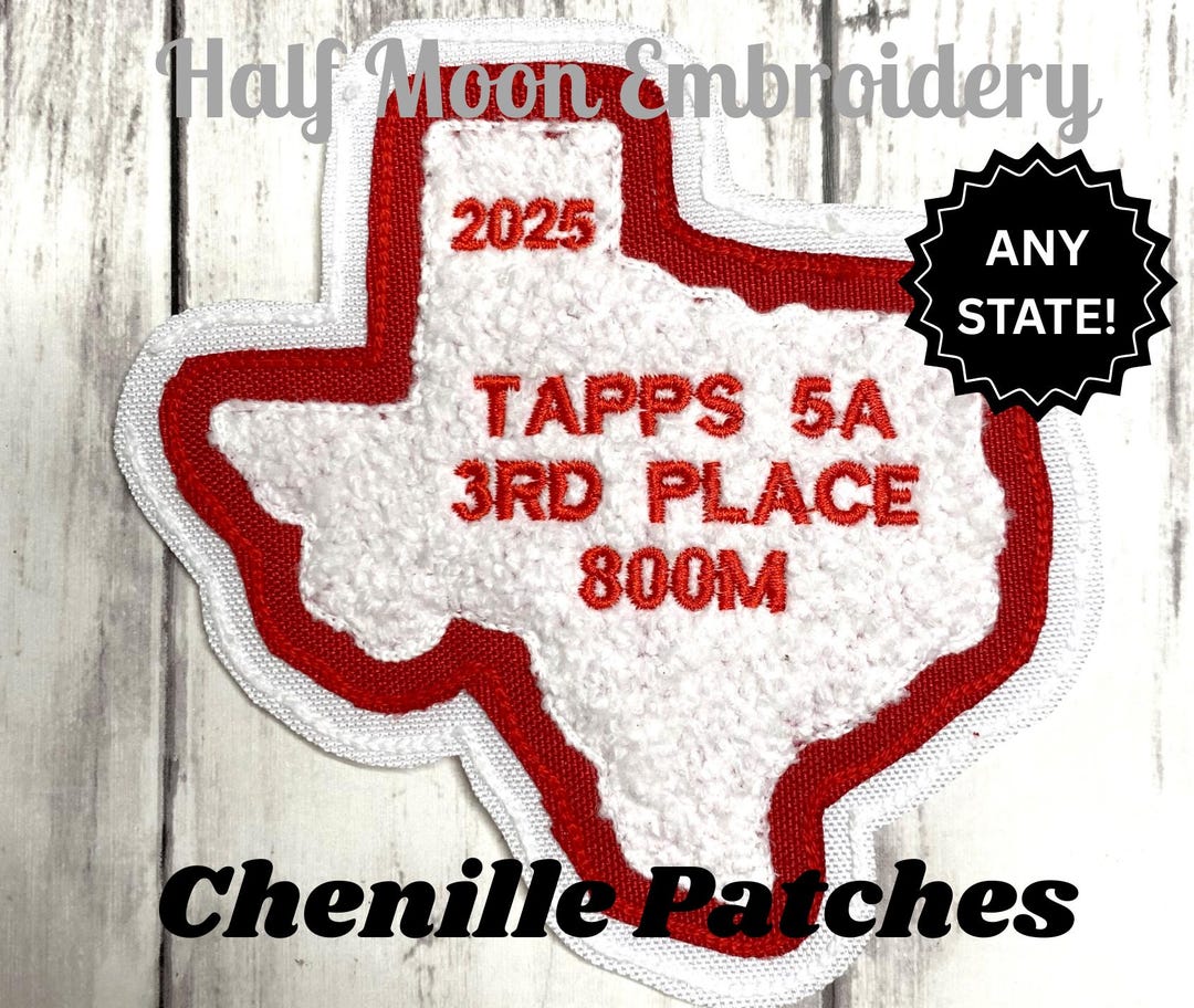Chenille State Letterman Jacket Patches | Texas Letterman Jacket Patch ...
