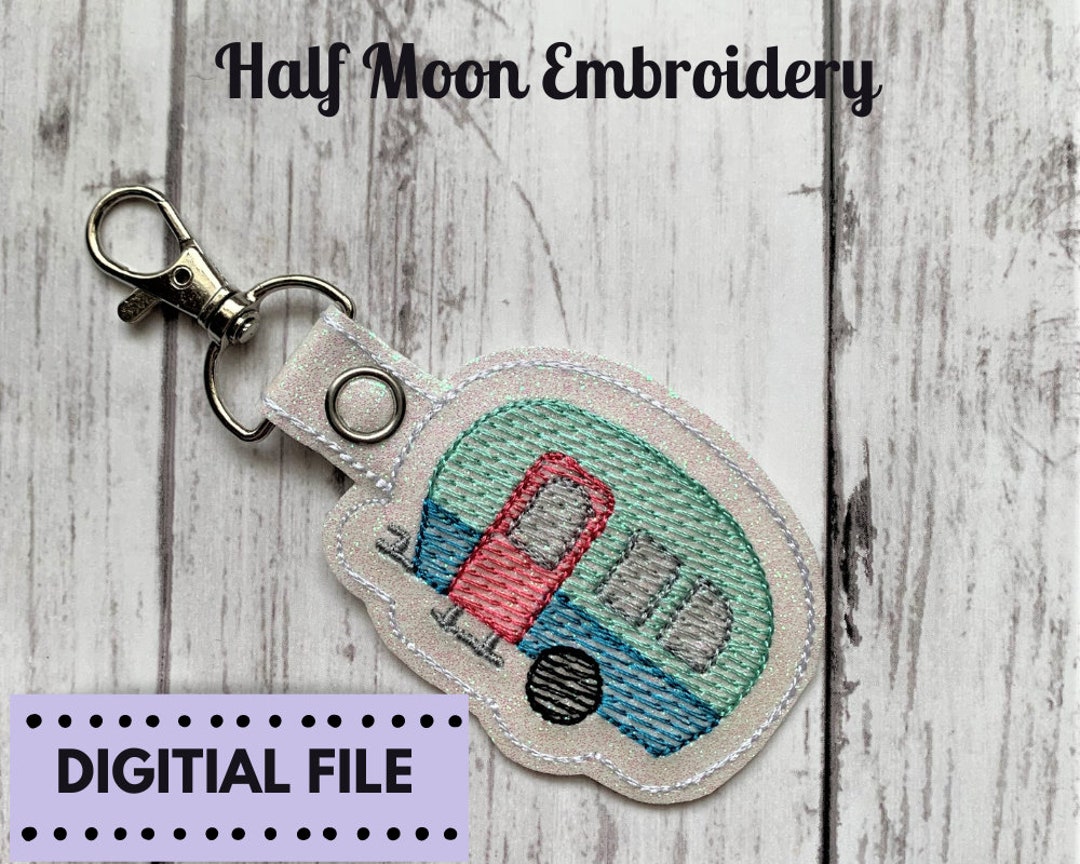 Bogo Free! ITH RV Snap Tab Embroidery Design | ITH Camper Snap Tag ...