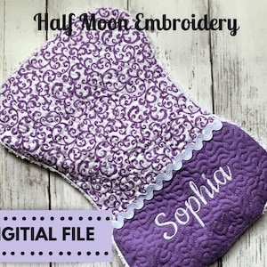 BOGO Free! ITH Burp Cloth Embroidery Design | ITH Burp Rag Embroidery ...