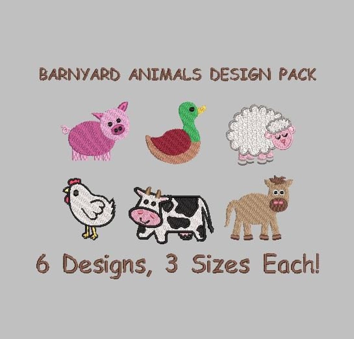 BOGO Free Barn Yard Animals Embroidery Design Pack Farm | Etsy
