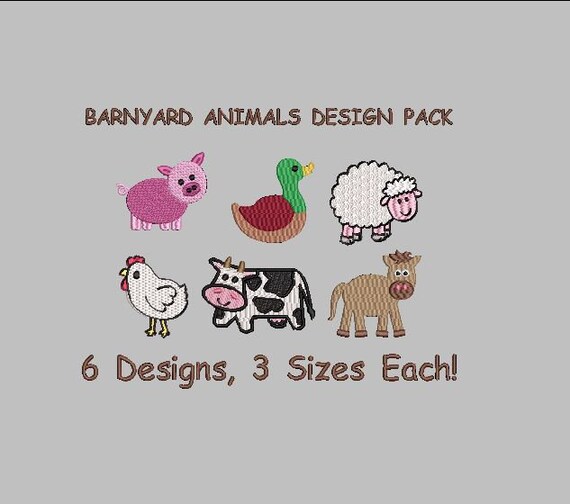 BOGO Free Barn Yard Animals Embroidery Design Pack Farm | Etsy