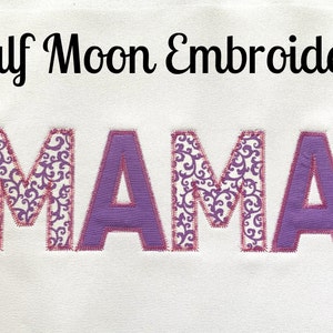 MAMA Applique Font Embroidery Design | Mama Embroidery Design | Mama ...