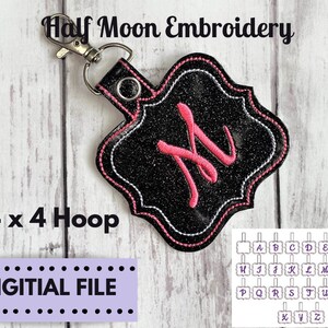 ITH Monogrammed Snap Tab Embroidery Design | ITH Monogram Frame Snap ...