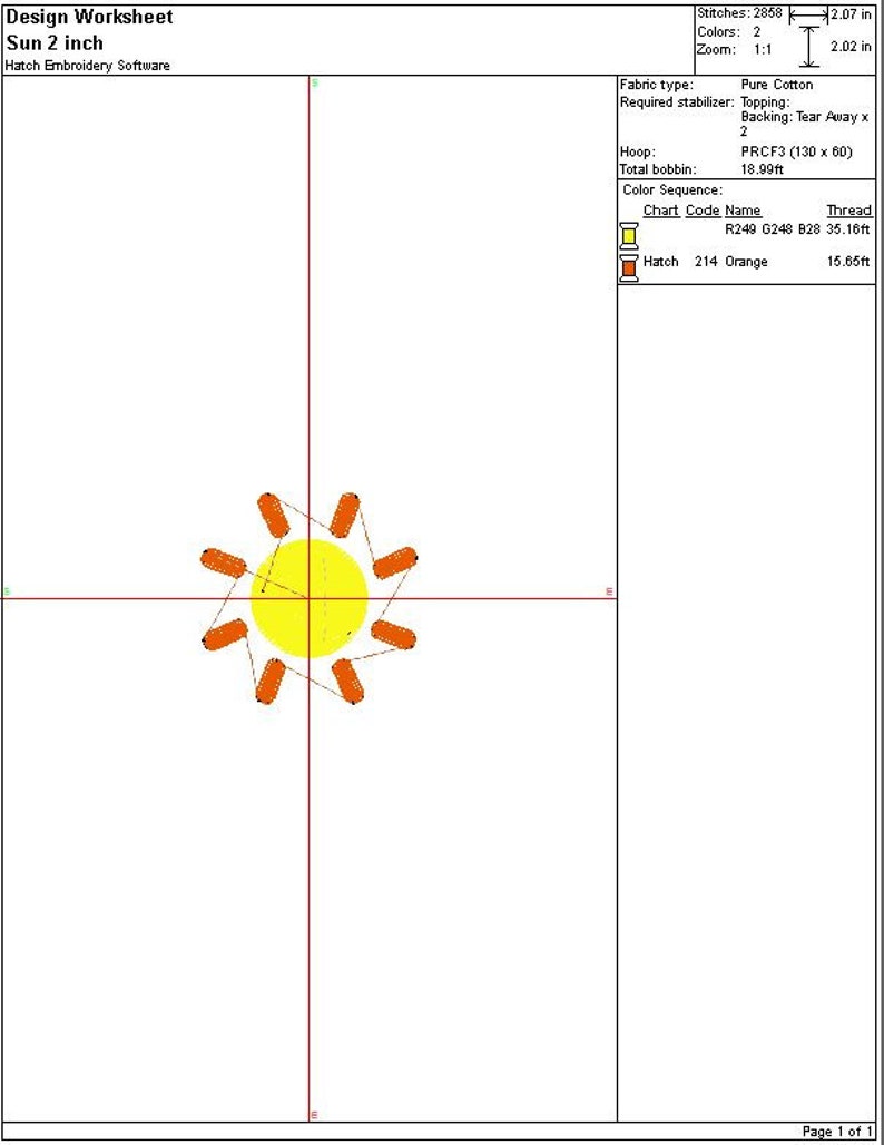 Mini Sun Embroidery Design | Small Sun | Summer Embroidery Design ...
