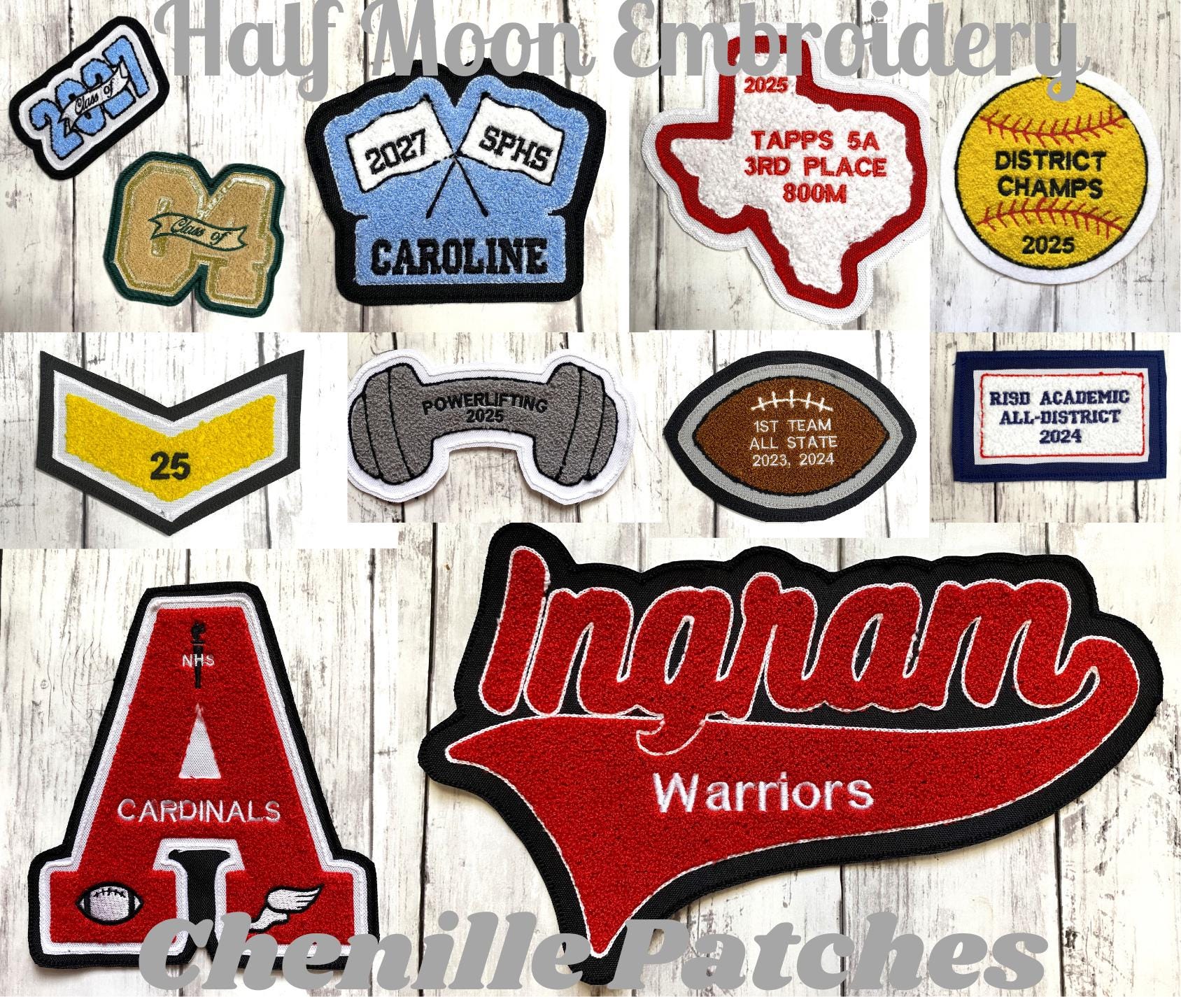 Personalized Chenille Letterman Jacket Patch | Custom Jacket Patches ...