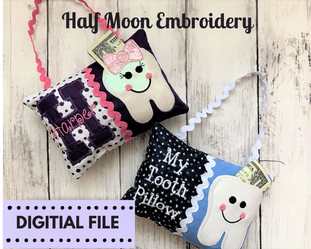 ITH Tooth Pillow Embroidery Design | in the Hoop Tooth Pillow ...