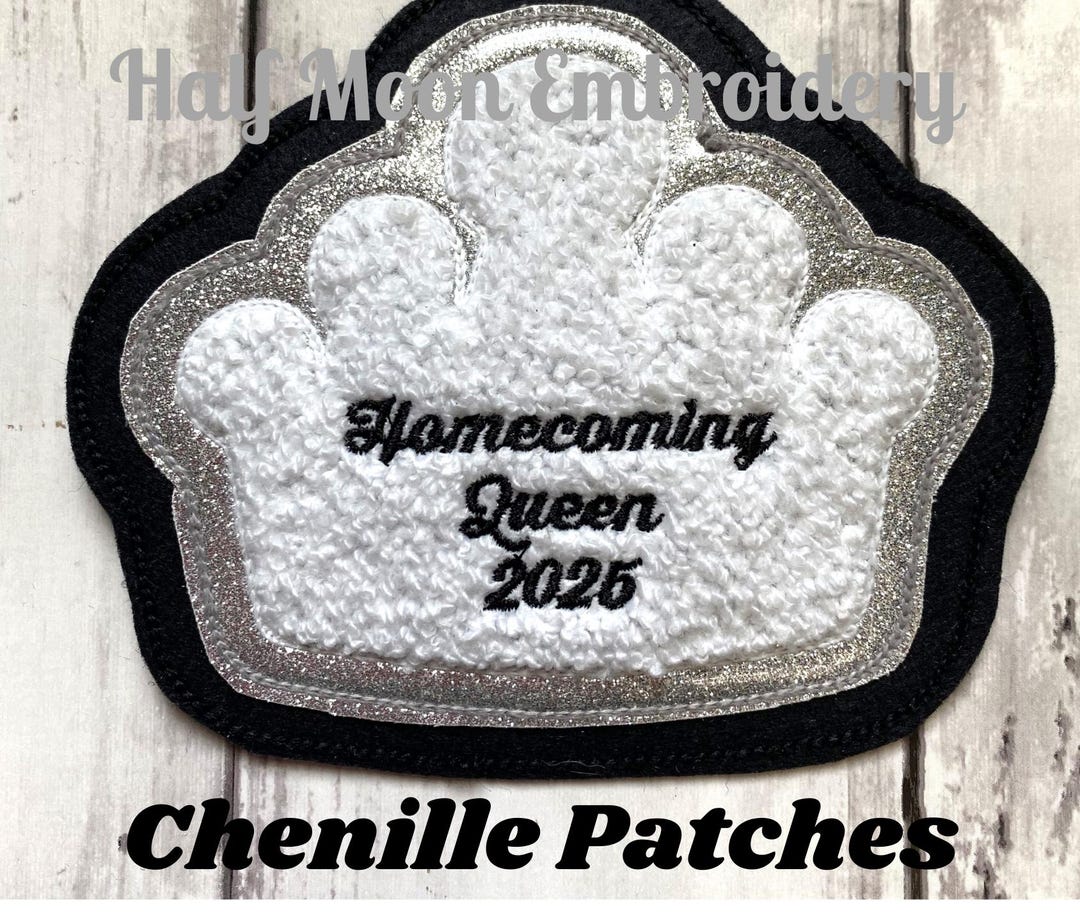 Personalized Chenille Homecoming Queen Letterman Jacket Patch | Crown ...