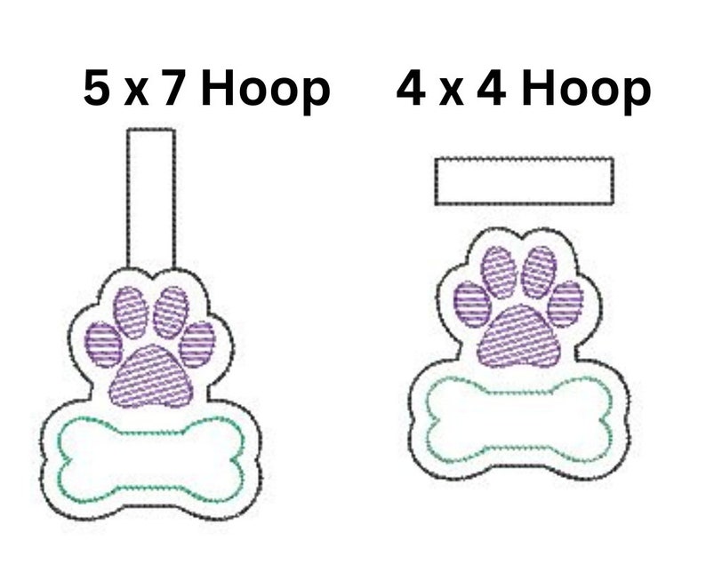 Bogo Free ITH Dog Paw Snap Tab Embroidery Design ITH Dog - Etsy