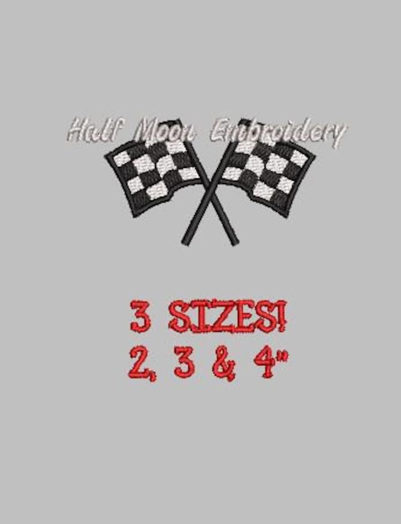 Mini Checkered Flags Embroidery Design | Small Checkered Flags | Mini ...
