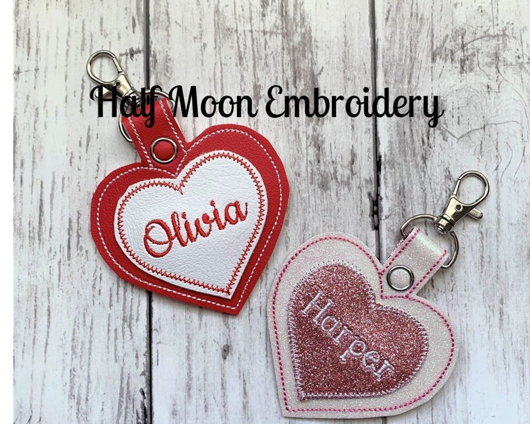 Personalized Heart Bag Tag Personalized Heart Backpack Tag Monogrammed ...